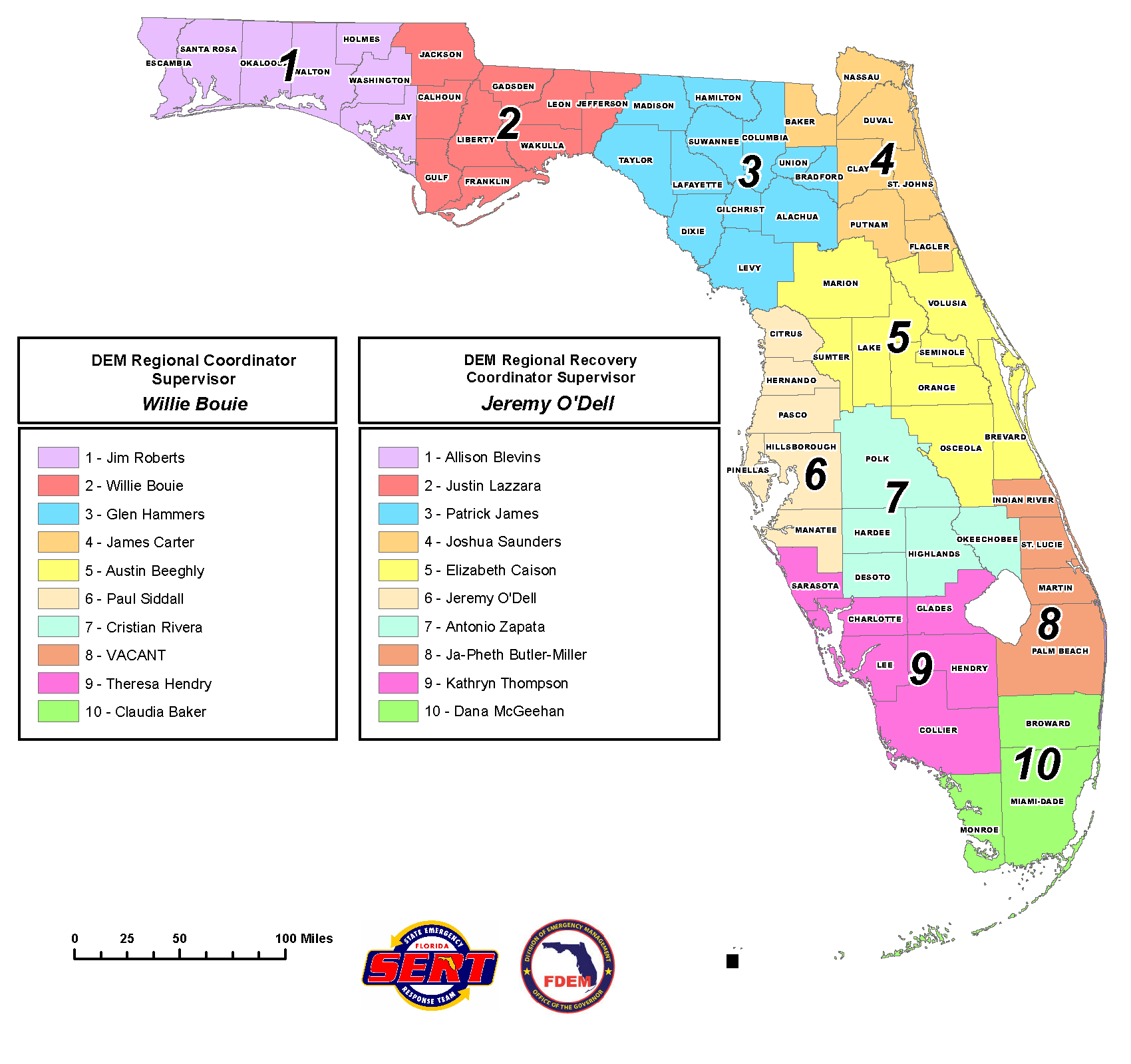 Regional Response Coordinators | Florida Disaster